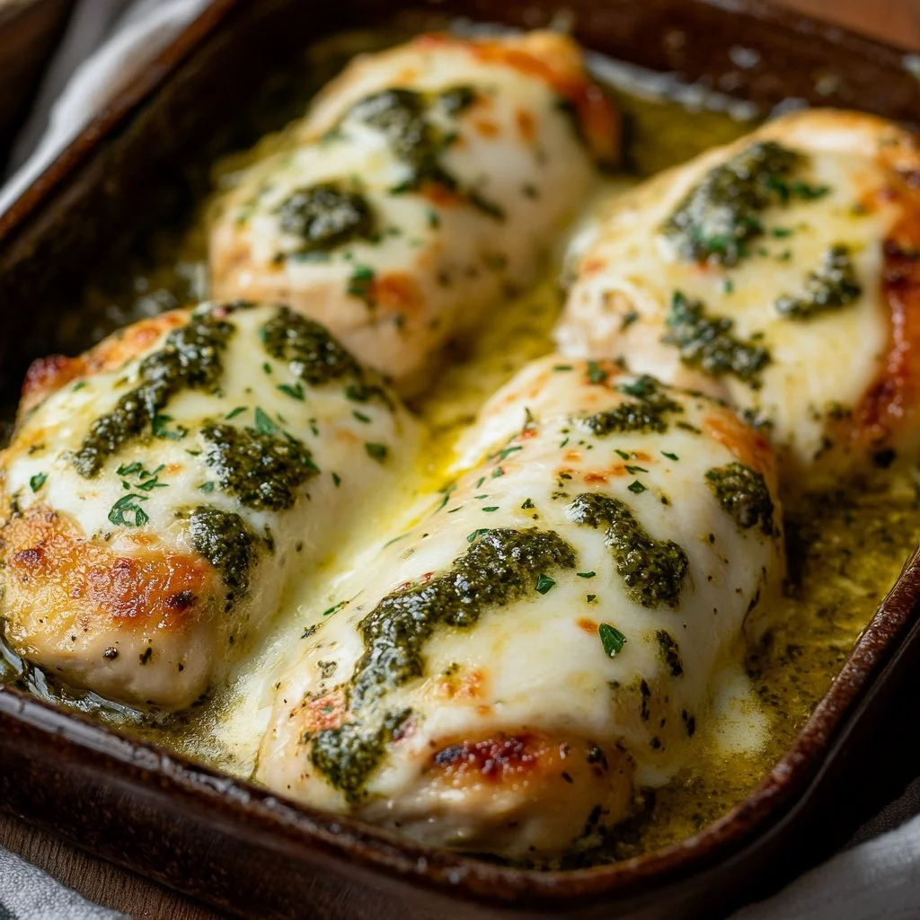 Easy 4-Ingredient Pesto Baked Chicken